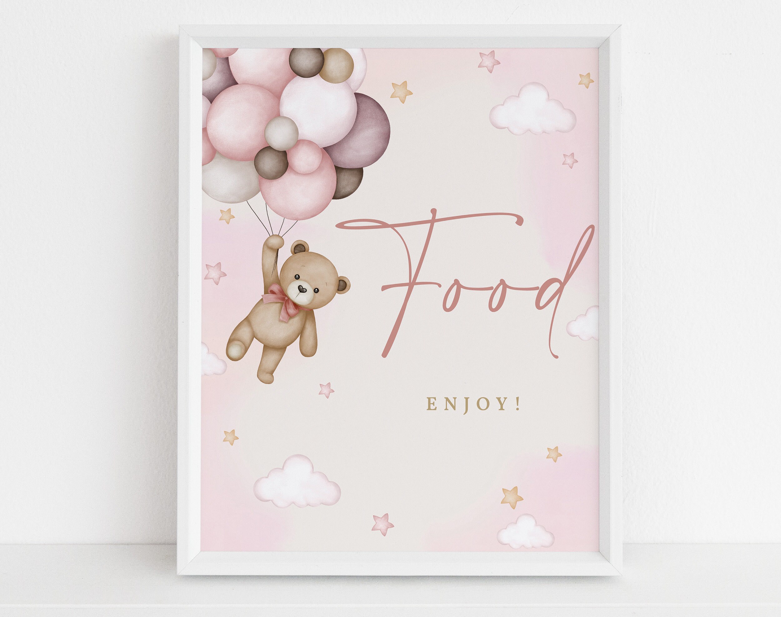 Teddy Bear Food Sign Baby Shower Table Signs Boho Bear - Etsy Canada