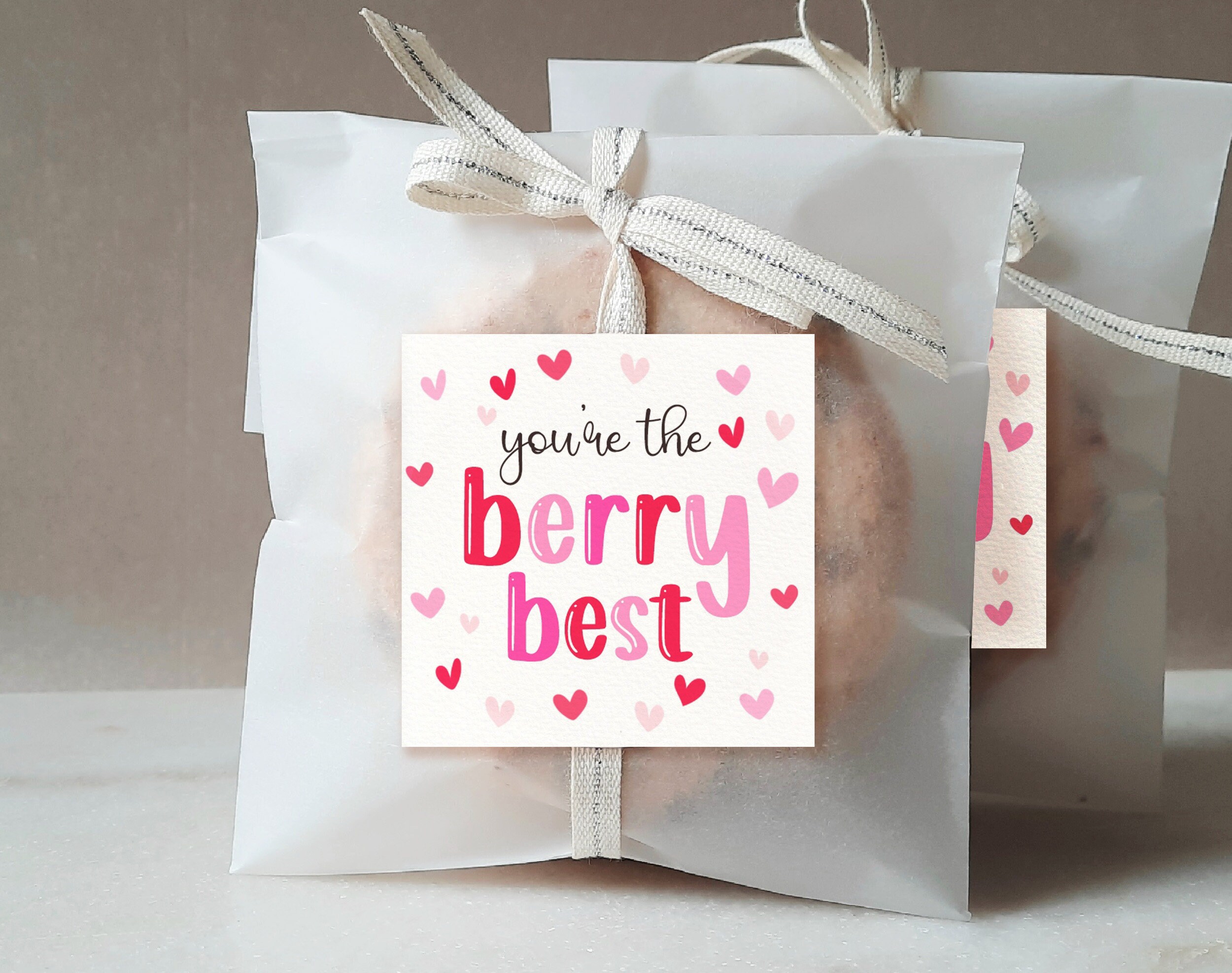 You're the Berry Best Gift Tag Printable Valentines Day Tags Pink Red ...