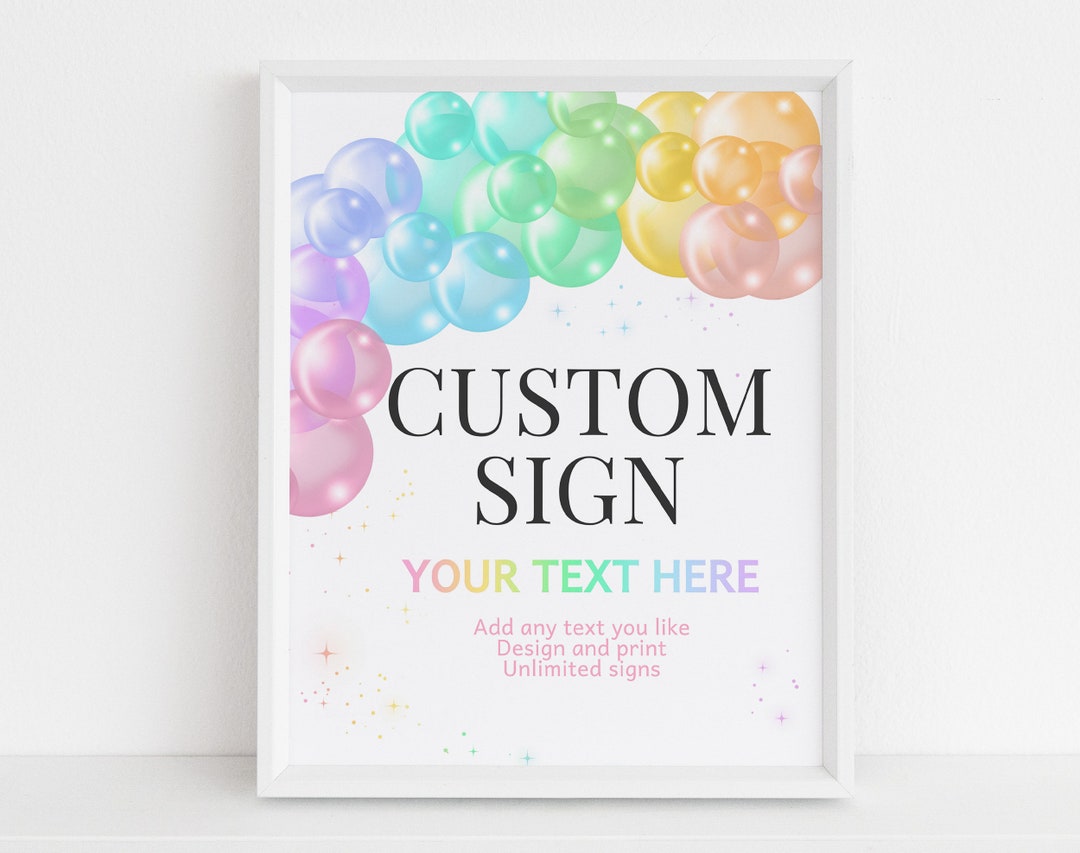 Pastel Rainbow Birthday Custom Sign Pastel Rainbow Balloon Arch Baby ...
