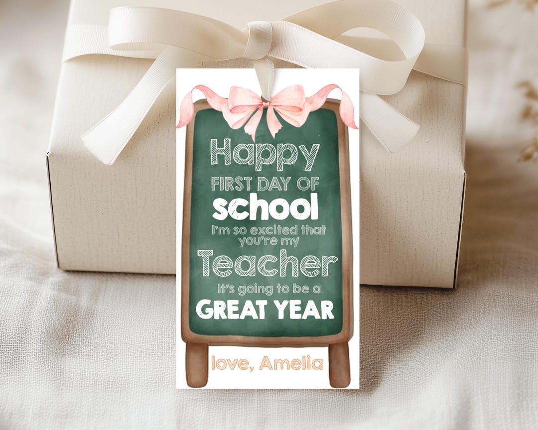 I'm so Excited That You're My Teacher Gift Tag First Day of School ...