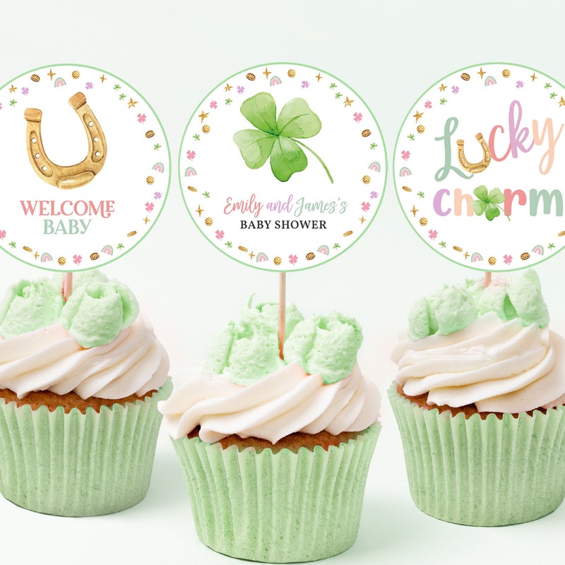 Shamrock Cupcake Toppers - Etsy
