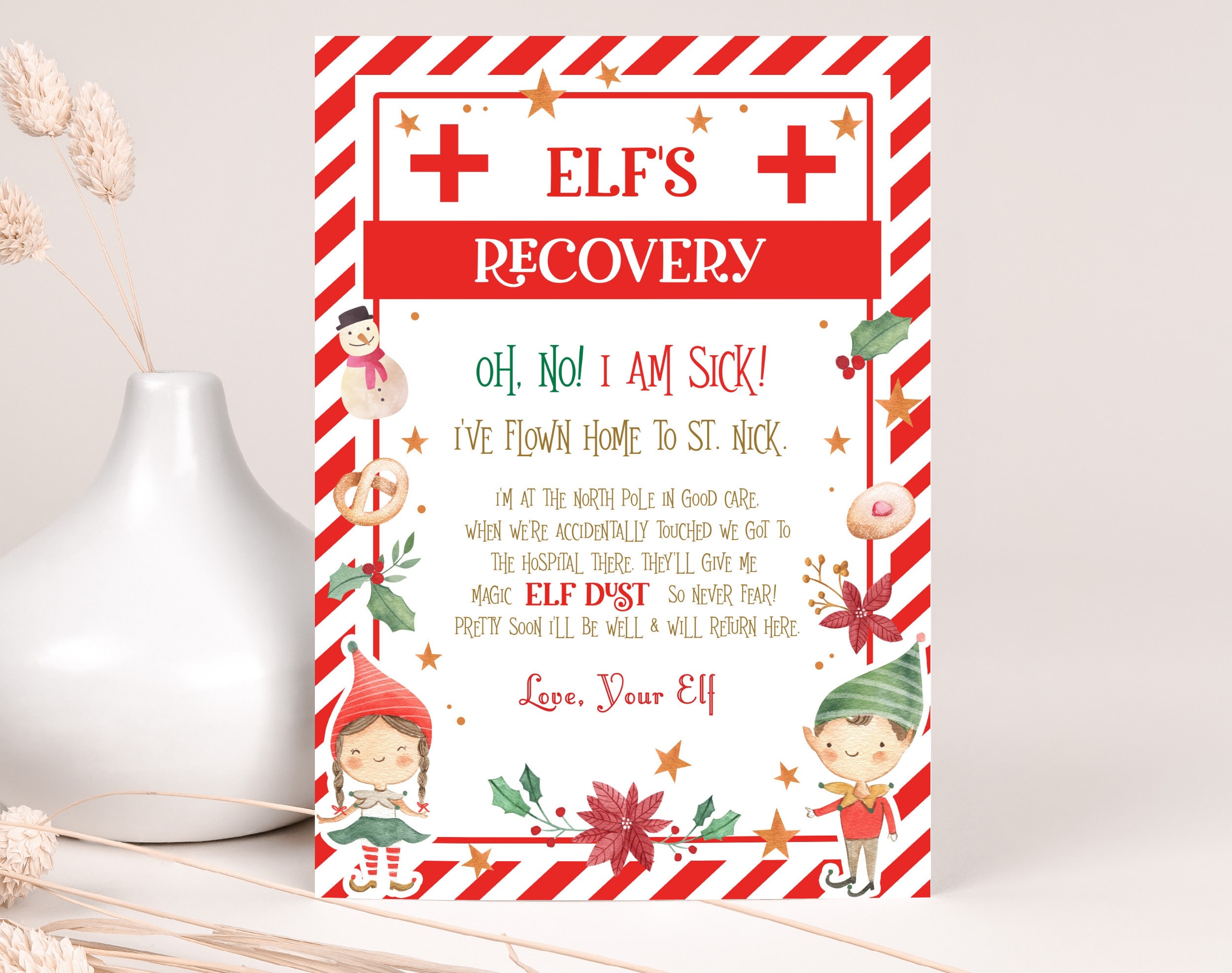 Elf Recovery Letter, Elf I'm Sick Letter, If Touched and Lost Magic ...