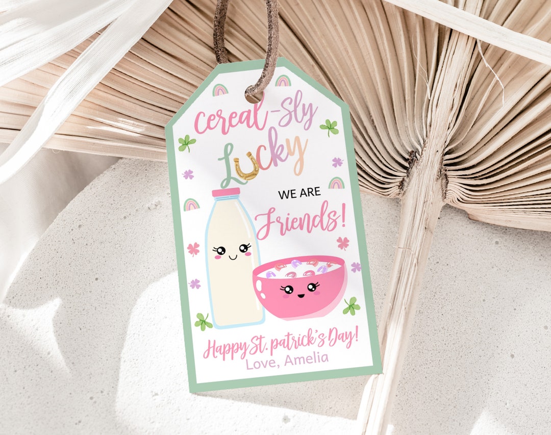 Cereal St Patricks Day Tag Cerealsly Tag I'm Cereal-sly Lucky We Are ...