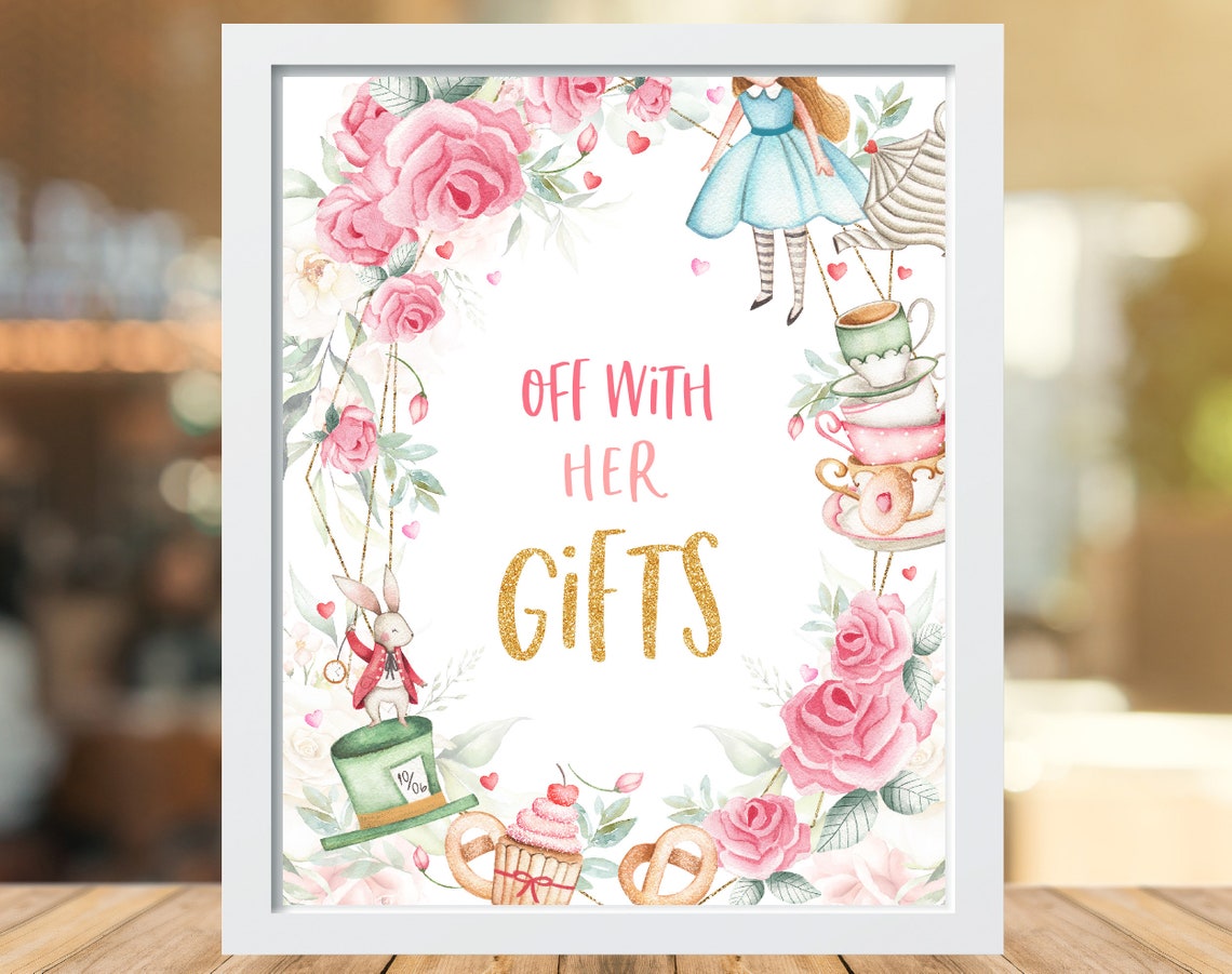 Alice in Wonderland Table Sign Onederland Cards and Gifts - Etsy