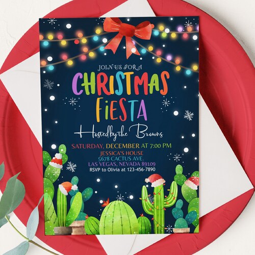 Editable Feliz Navidad Holiday Invitation. Feliz Navidad - Etsy