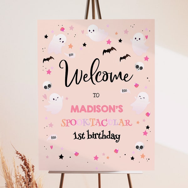 Spooky One Birthday Welcome Sign - Etsy