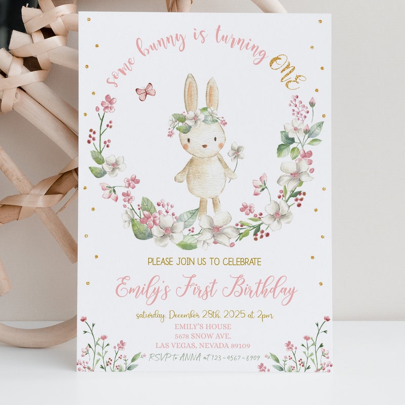 Bunny Party Invitation - Etsy