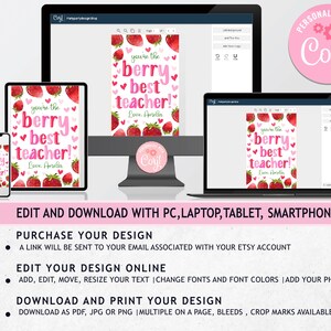 You're the Berry Best Teacher Appreciation Tag Strawberry Printable ...