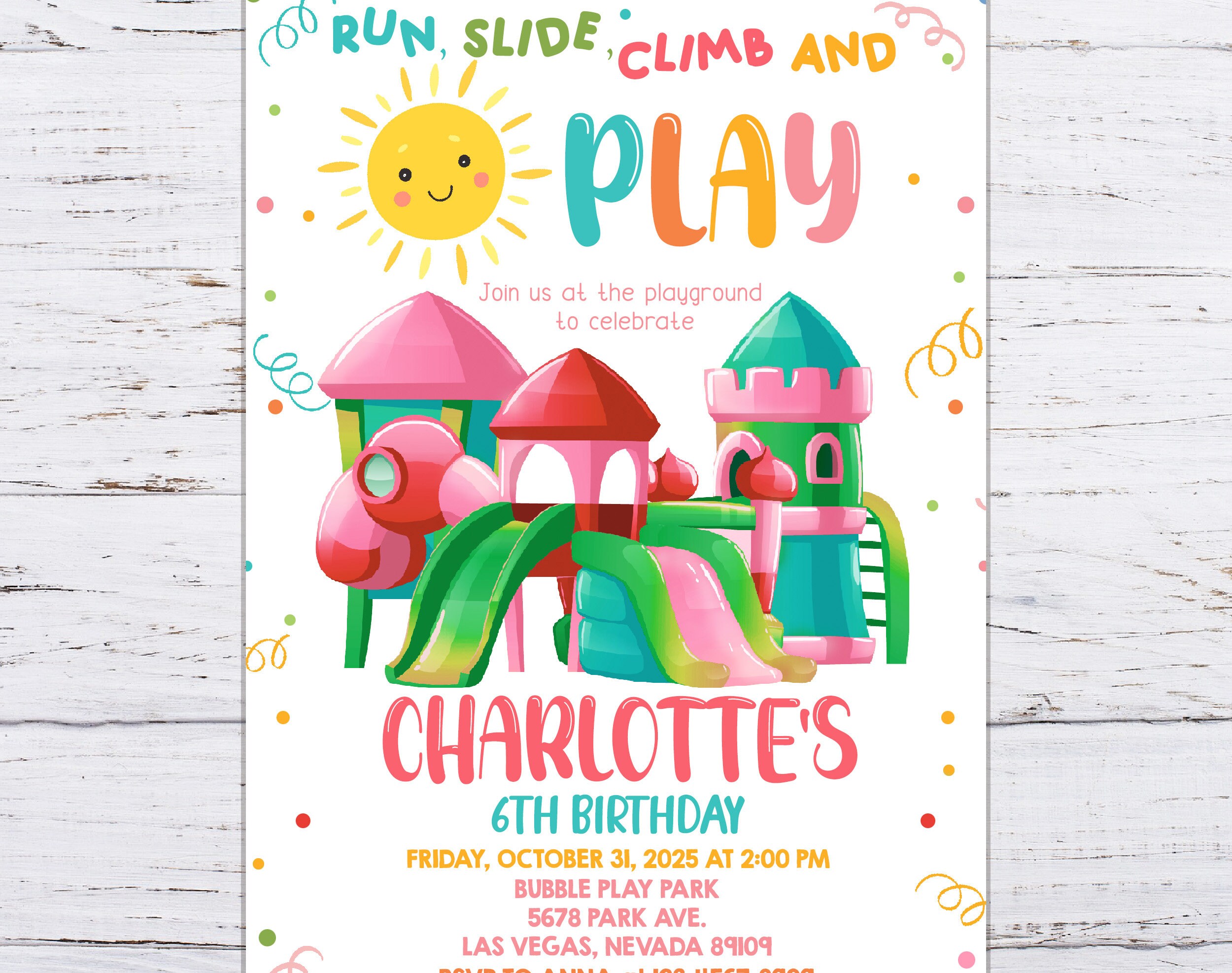 Playground Invitation Park Birthday Party Invite Backyard Boy - Etsy