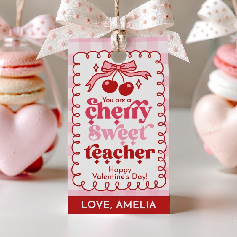 Cherry and Bow Valentines - Etsy