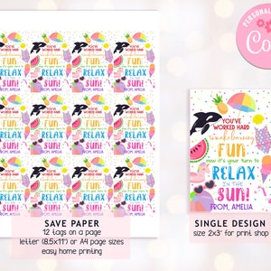 You've Worked Hard to Make Learning Fun Gift Tags Turn Relax in Sun ...