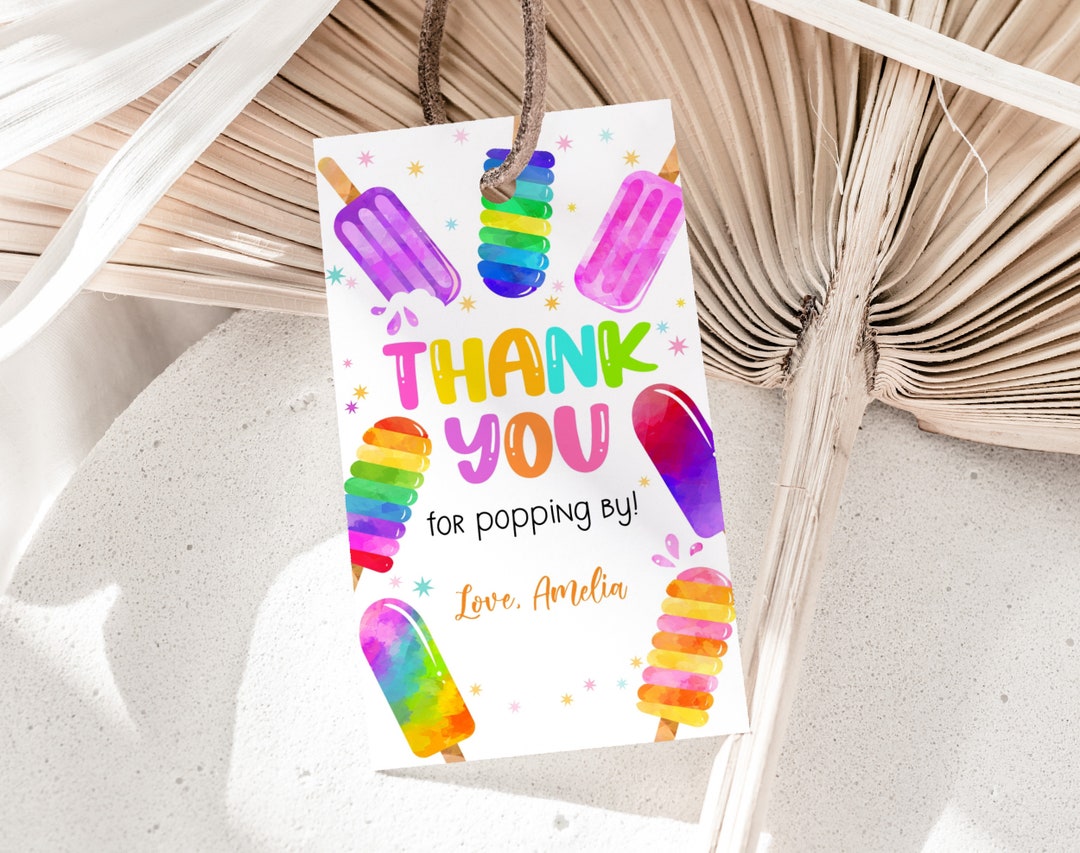 Popsicle Birthday Gift Tags Girl 1st First Summer Party Favor Tag Sweet ...