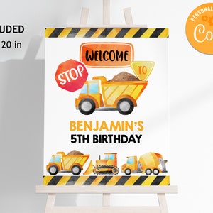 Construction Birthday Yard Sign Construction Welcome Sign Dump Truck ...