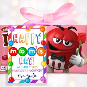 Mother's Day Gift Tags M&m's Chocolate Label Happy Mothers Treat Bag ...