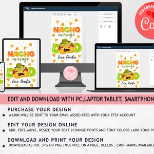 Nacho Average Dad Tag Fathers Day Square Tag Happy - Etsy