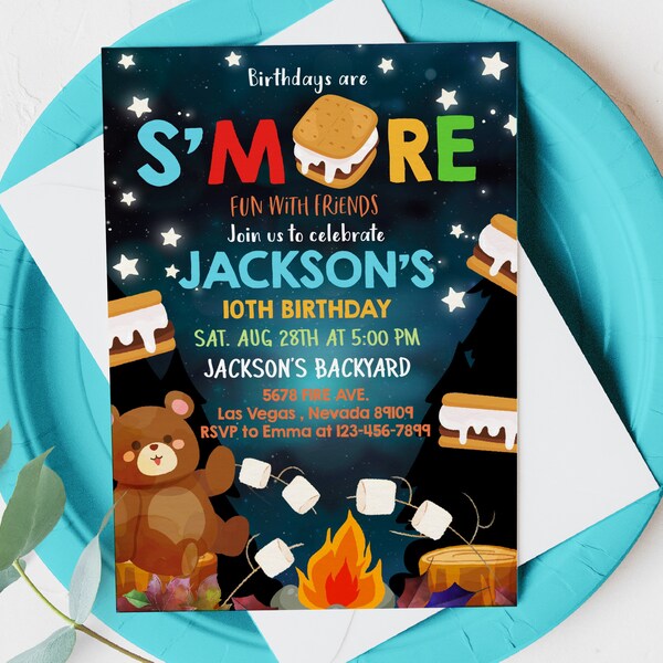 Campfire Invitation - Etsy