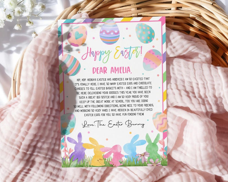 Easter Bunny Letter From the Desk of Easter Letter Kids Easter Bunny ...