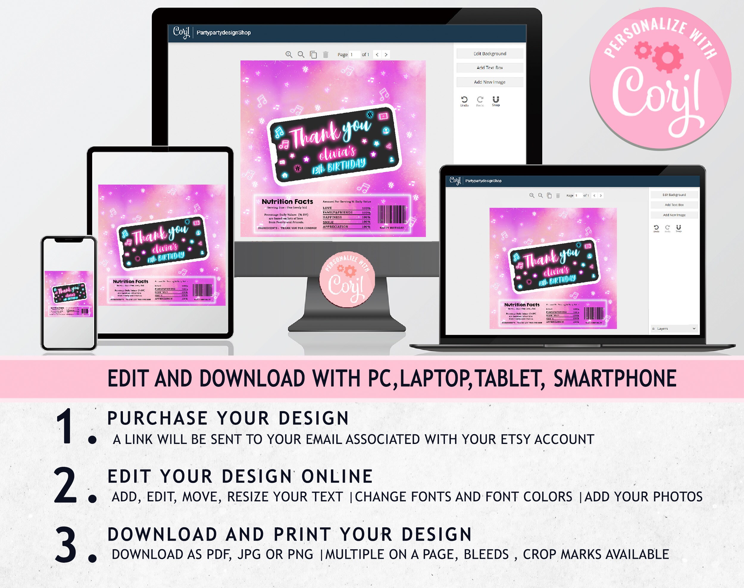 Music Inspired Chocolate Wrapper Musical Birthday Party Decor - Etsy