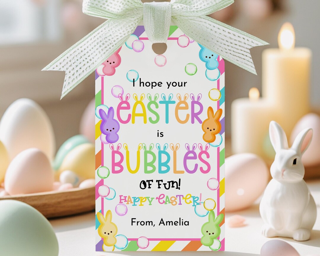 Easter Gift Tags, Hope Your Easter is Bubbles of Fun, Preschool ...