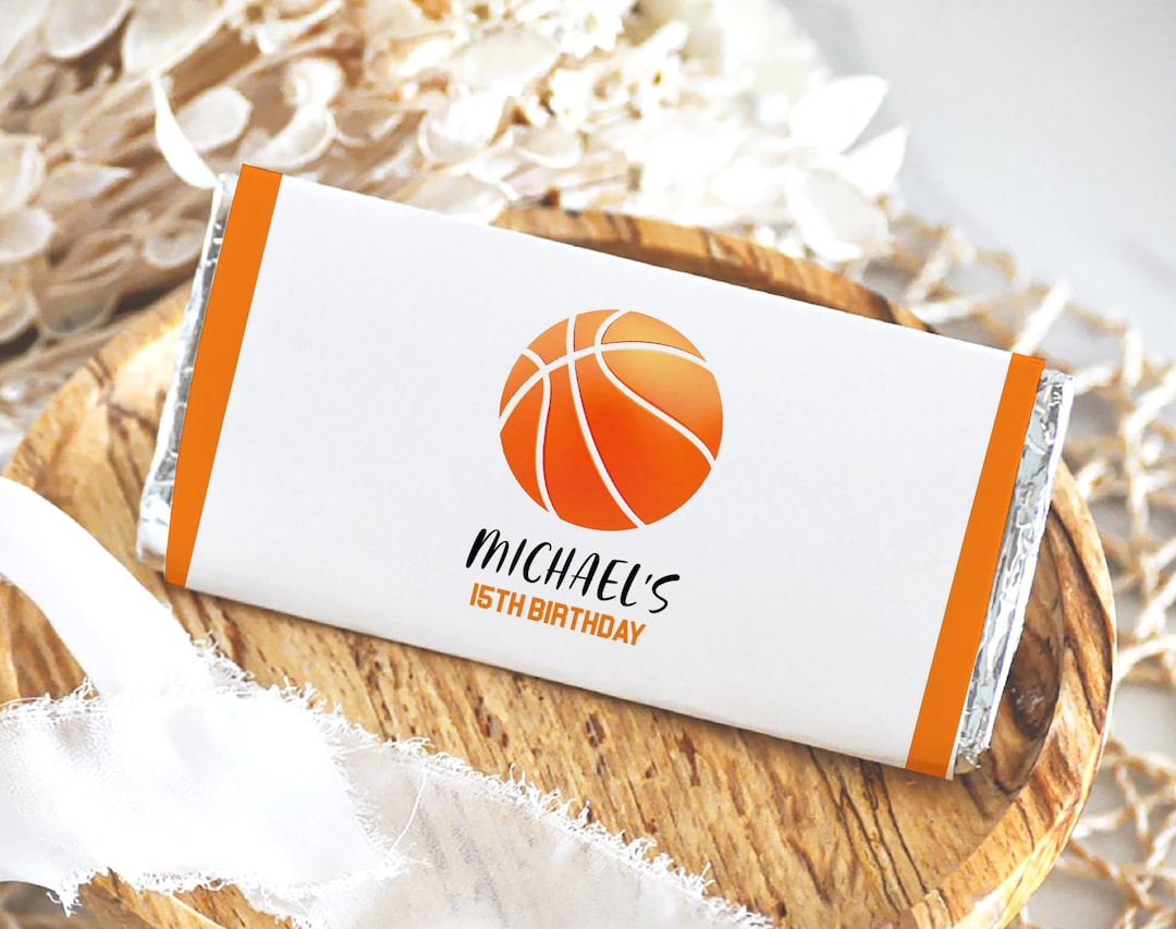 Basketball Chocolate Wrapper Boy First Birthday Party Decor Sports Team ...