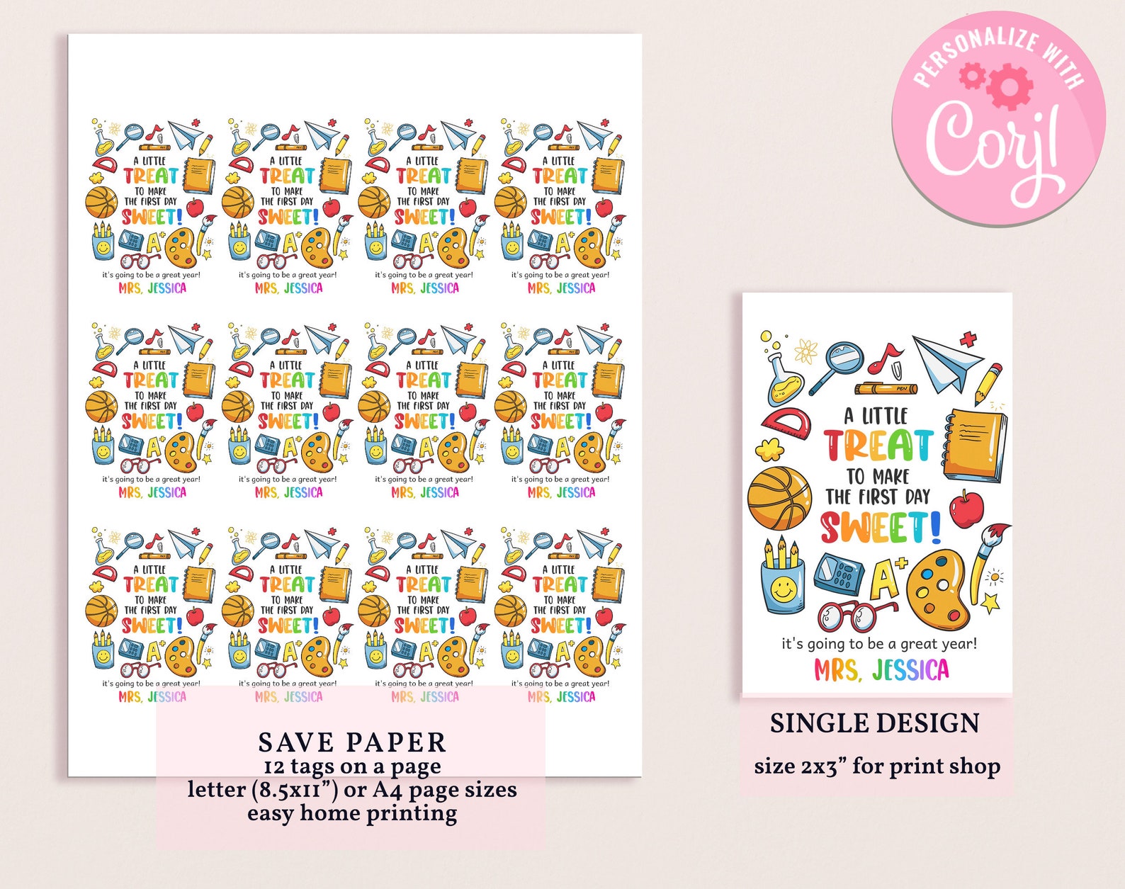 Back to School Gift Tags First Day of School Tag This Year is - Etsy