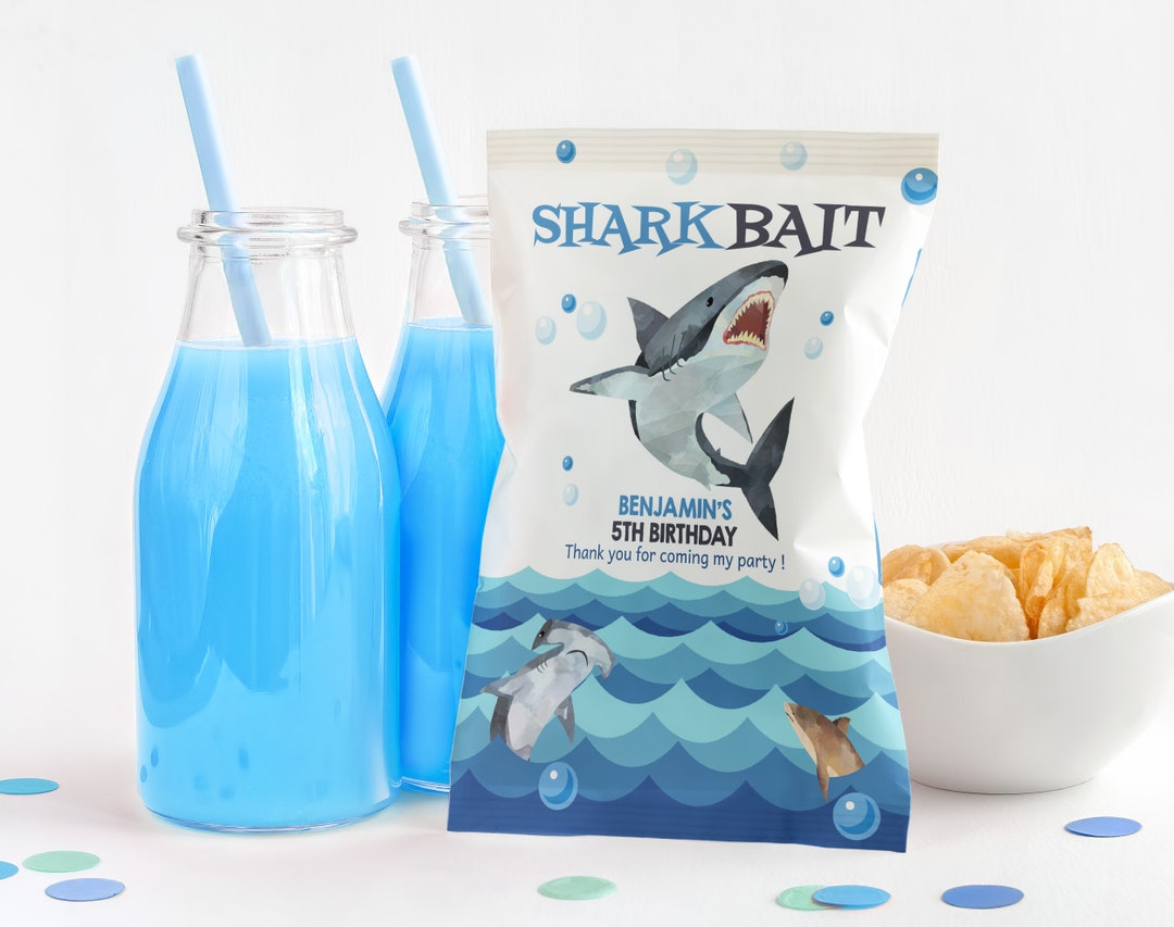 Shark Chip Bag Printable Baby Shark Favor Bag Ocean Birthday Party ...
