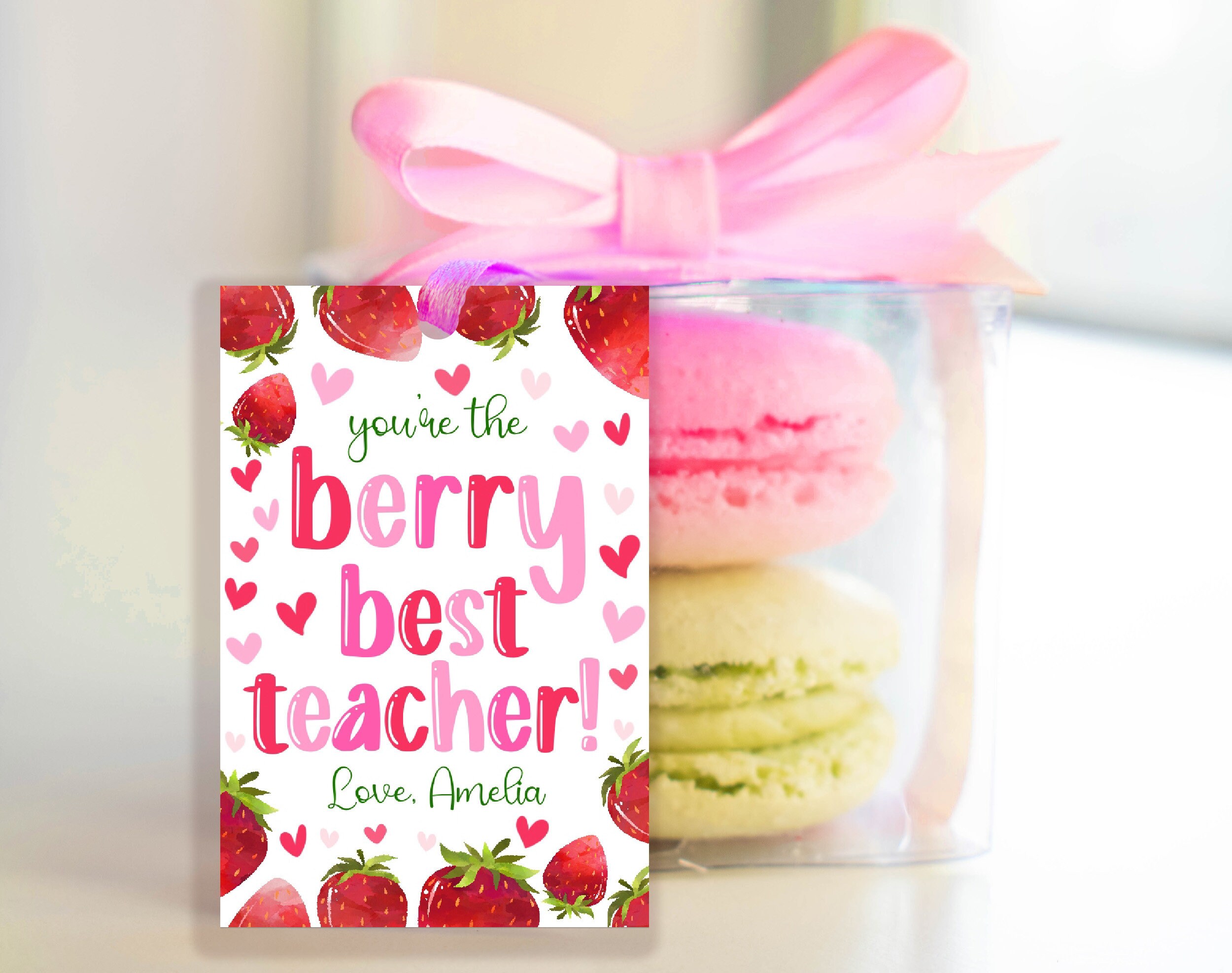 You're the Berry Best Teacher Appreciation Tag Strawberry - Etsy