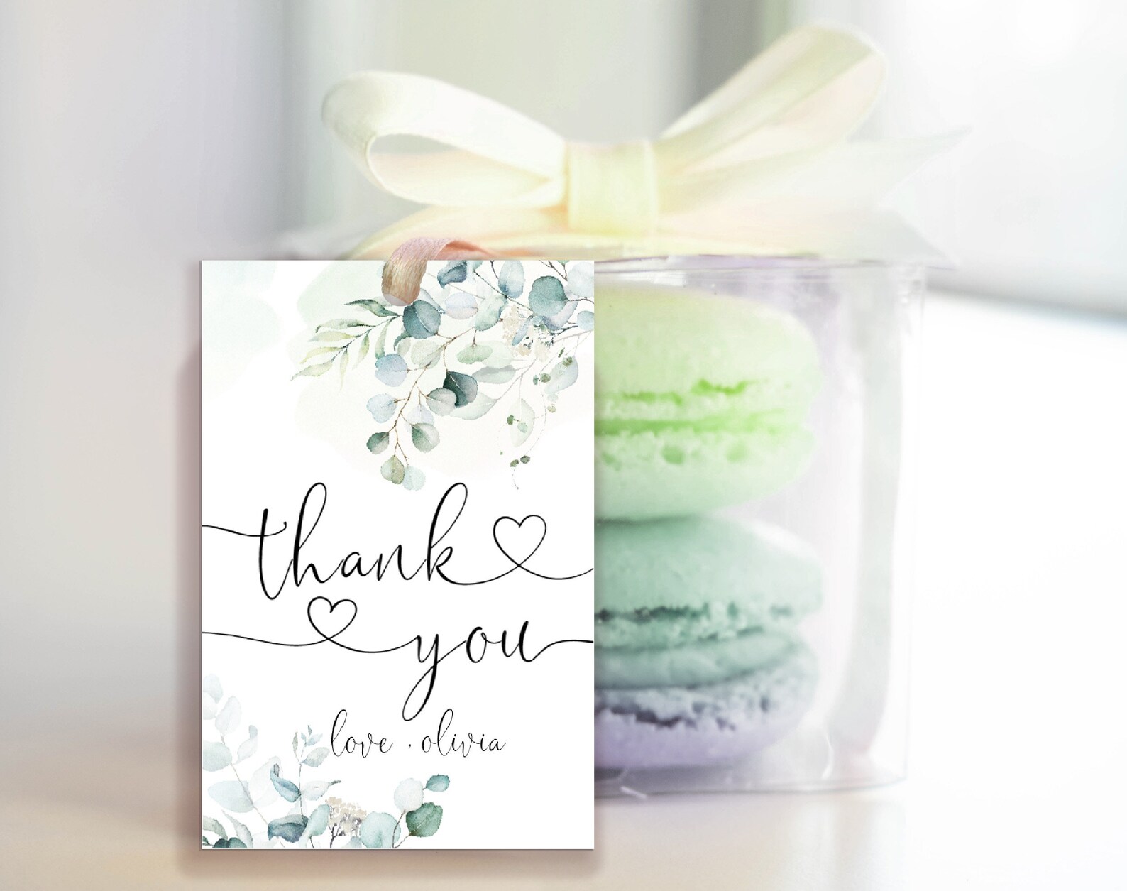 Greenery Gift Tag Eucalyptus Leaves Party Favor Label Wedding Rustic ...