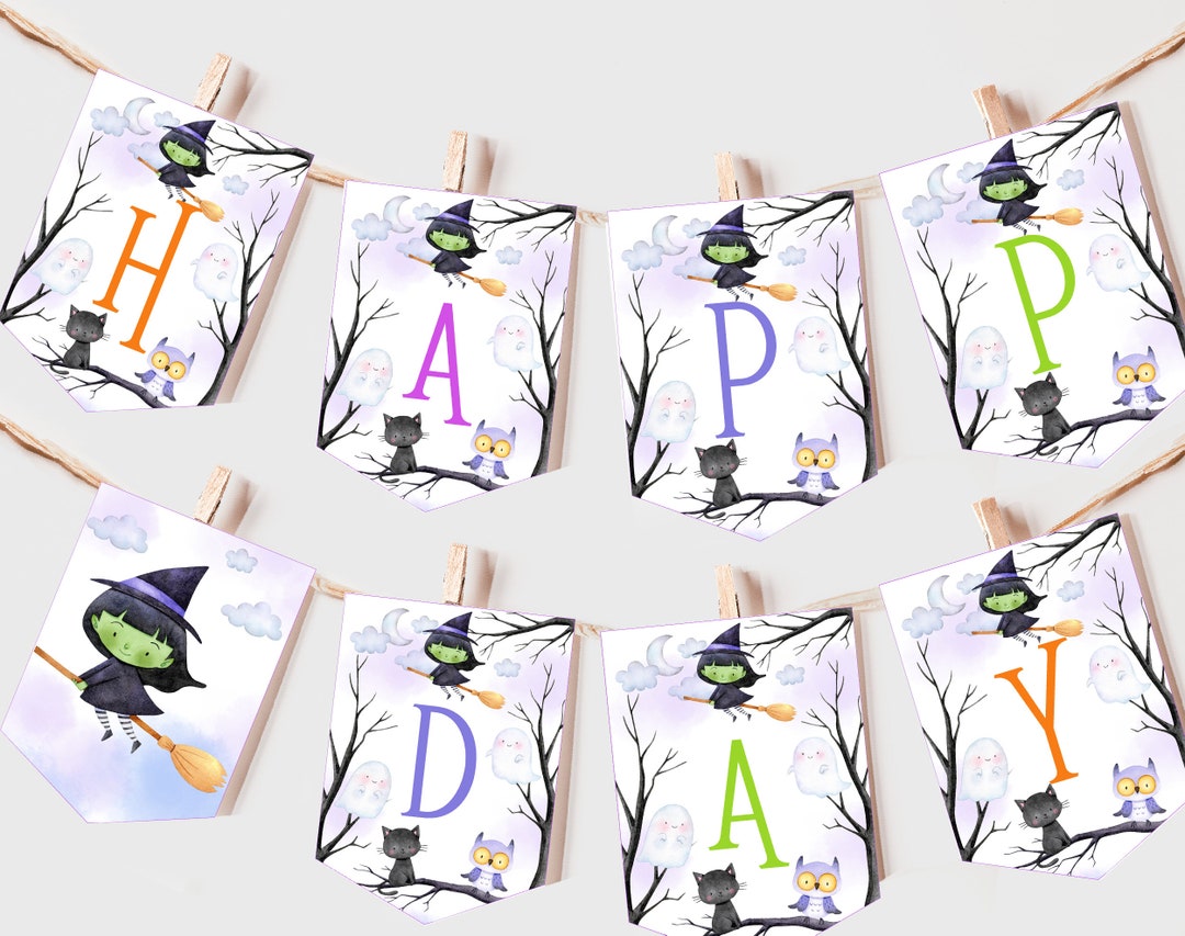Halloween Birthday Banner Kids Halloween Costume Party Decor Spooky ...