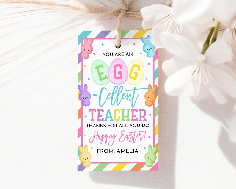 Easter Teacher Appreciation Tag You Are an Eggcellent Teacher Thank You ...