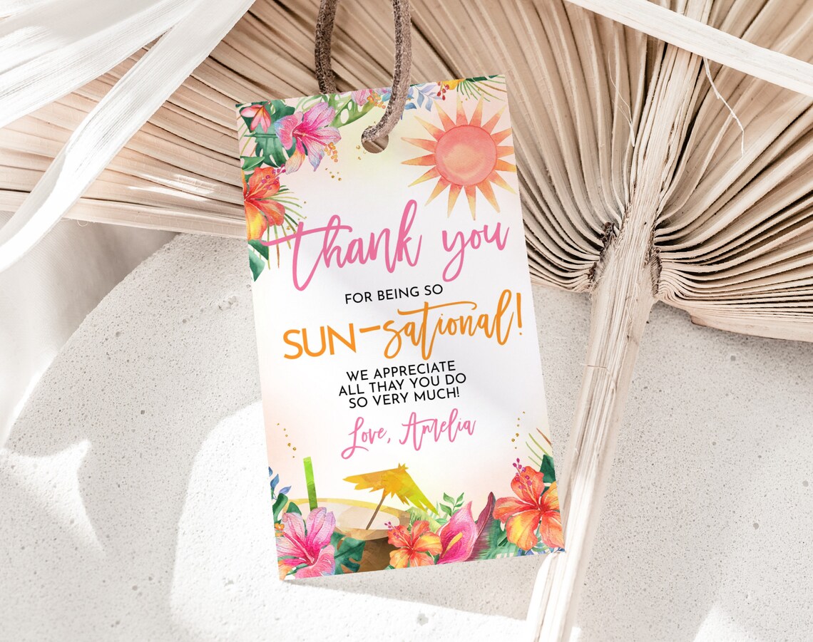 Thank You for Being so Sun-sational Gift Tags Teacher Appreciation ...