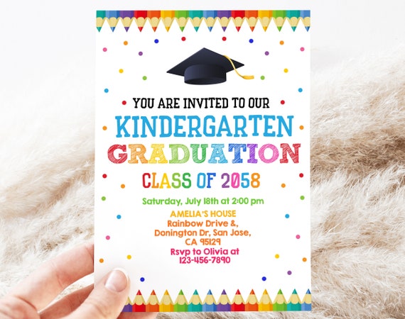 Preschool Graduation Invitation Card