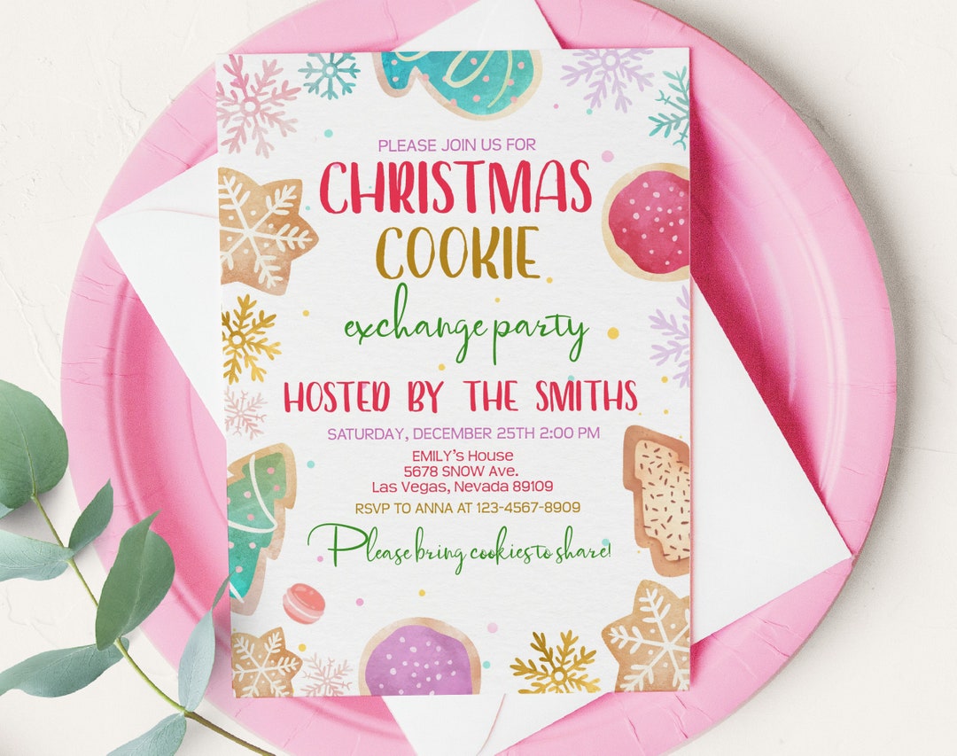 Christmas Cookie Exchange Invitation Cookie Swap Kids Christmas Baking ...