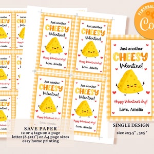 Just Another Cheesy Valentine Tag Valentines Day Tags Cheese Favor Tags ...