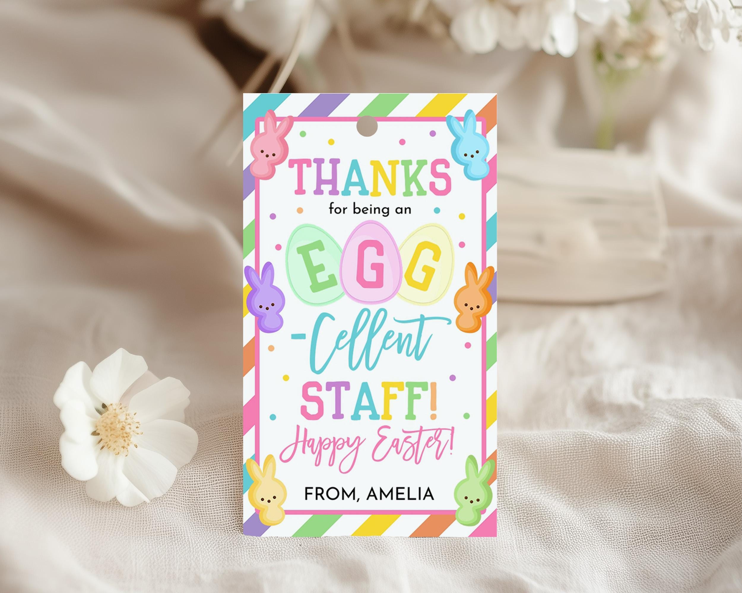 Thanks for Being an Eggcellent Staff Easter Gift Tags Coworker Team ...