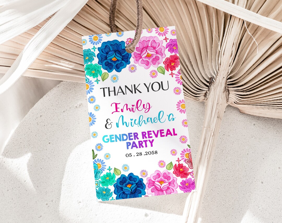 Fiesta Gender Reveal Favor Tags Senor or Senorita Thank You Tags ...