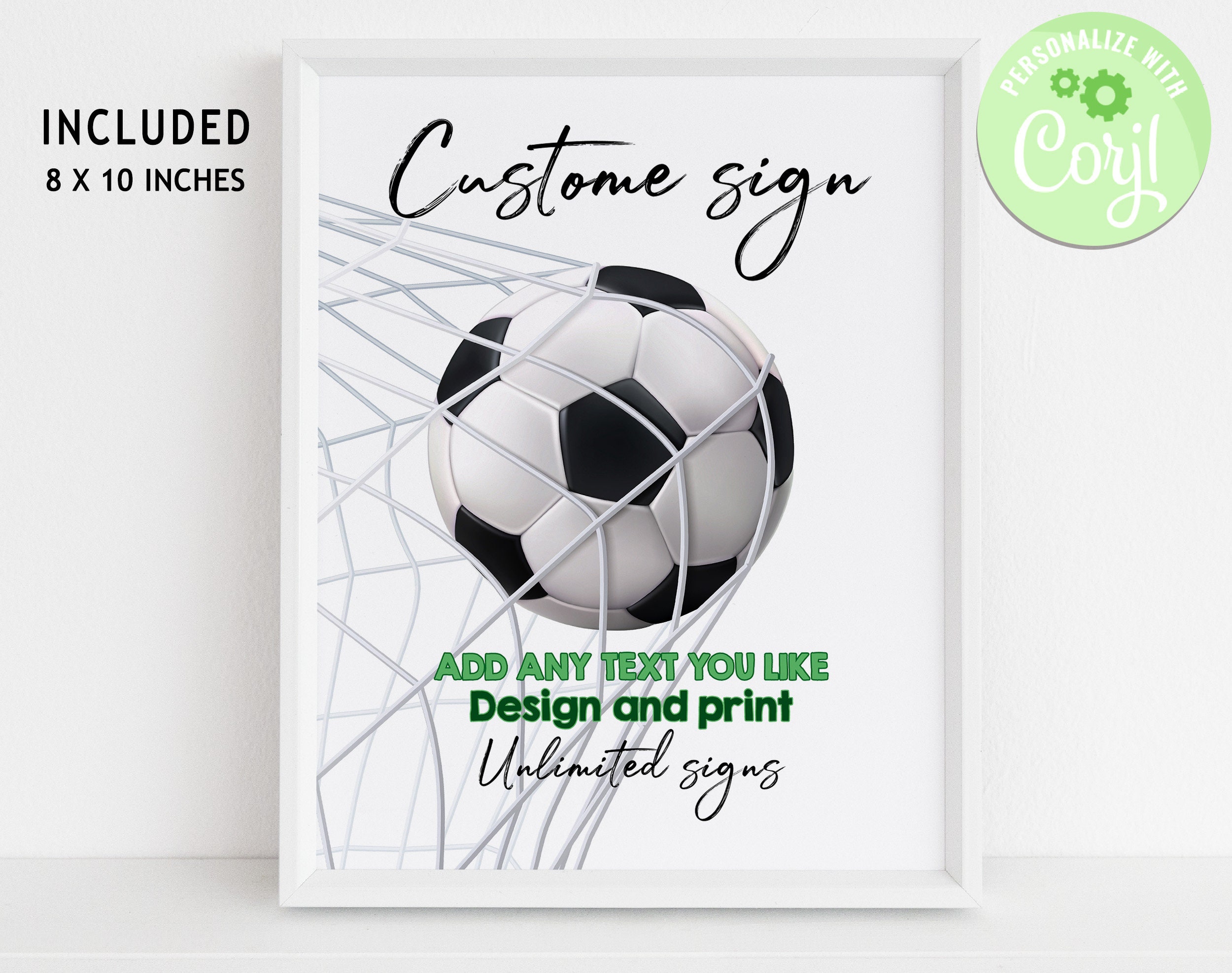 Soccer Birthday Custom Sign Football Table Sign Boy Sports Birthday ...