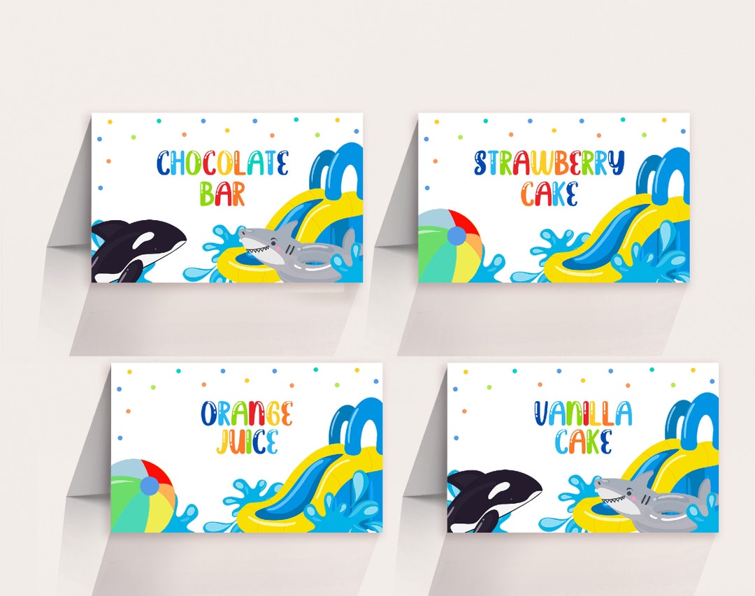 Waterslide Food Tents Boy 1st Birthday Party Decor Blue Water Slide ...