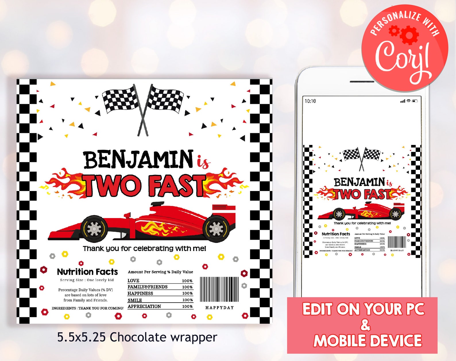 Race Car Candy Bar Wrapper Racing Car Chocolate Wrappers Boy - Etsy