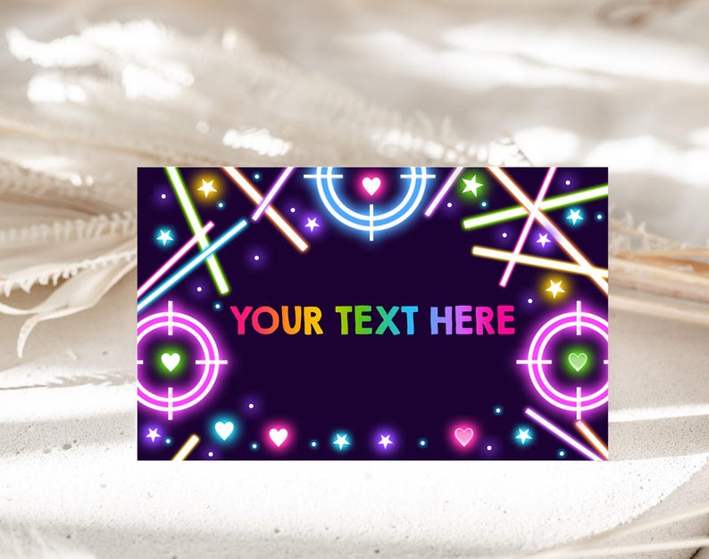 Laser Tag Food Tents Girl Gamer Birthday Decor Kids Neon Glow Party ...