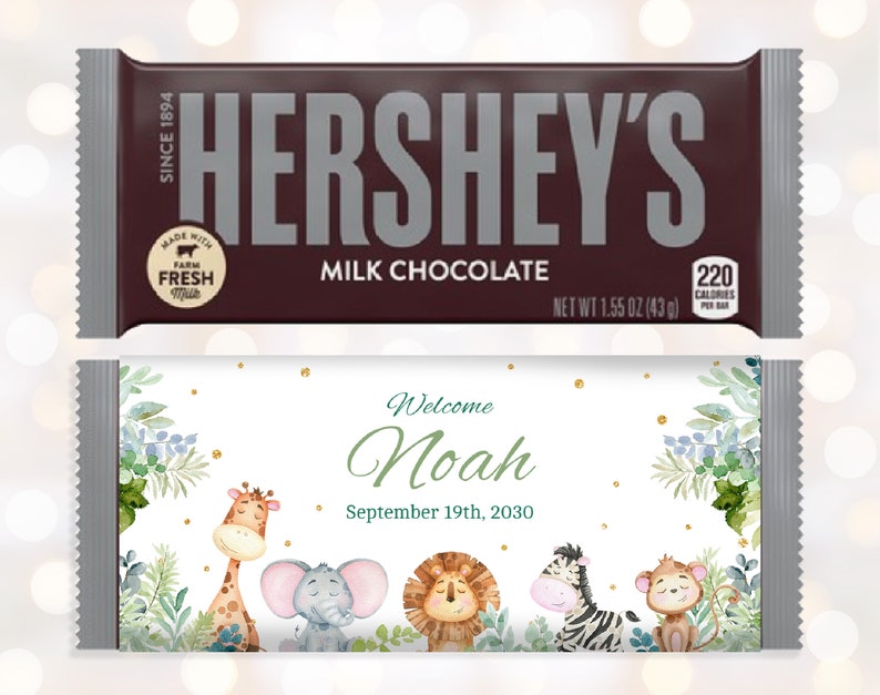 Safari Chocolate Wrapper Jungle Baby Shower Party Favor - Etsy