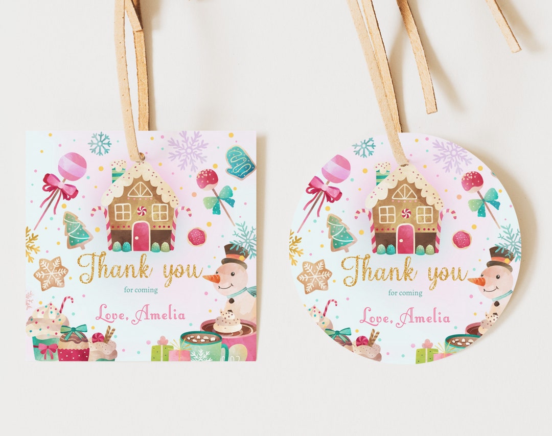 Gingerbread House Decorating Party Favor Tags Kids Christmas Birthday ...