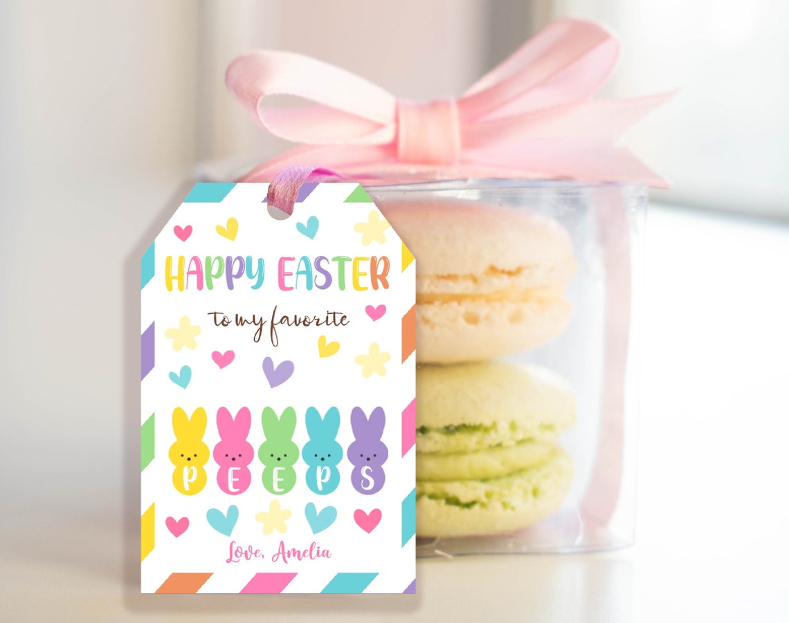 EDITABLE Easter Tag to My Favorite Peeps Party Cookie Favor | Etsy