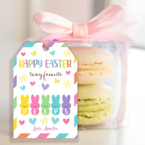 EDITABLE Easter Tag to My Favorite Peeps Party Cookie Favor Family ...