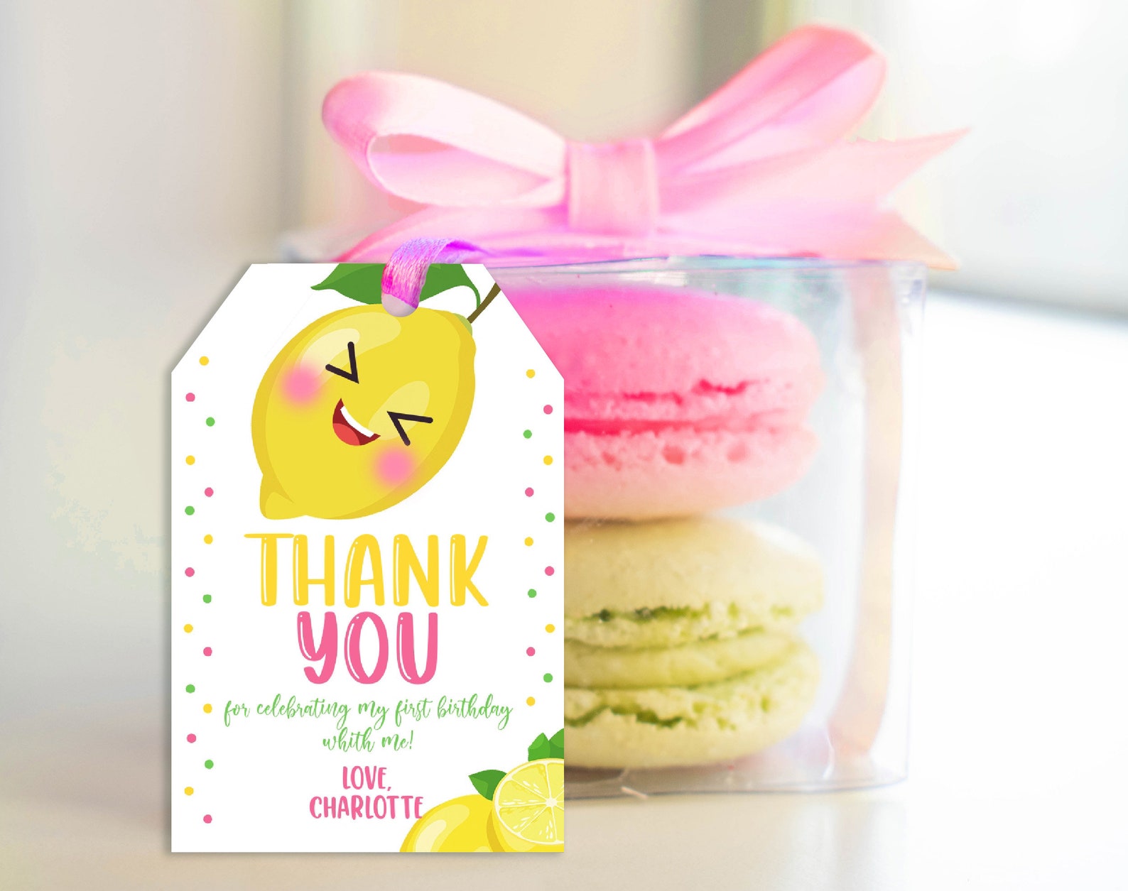 Lemon Gift Tag Birthday Party Favor Label Lemonade Thank You - Etsy