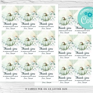 Pumpkin Favor Tags Baby Shower Gift Label Fall Autumn Birthday Thank ...