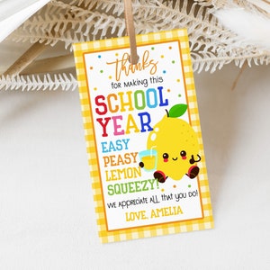 Easy Peasy Lemon Squeezy Tag Lemonade Gift Tags Teacher Appreciation ...
