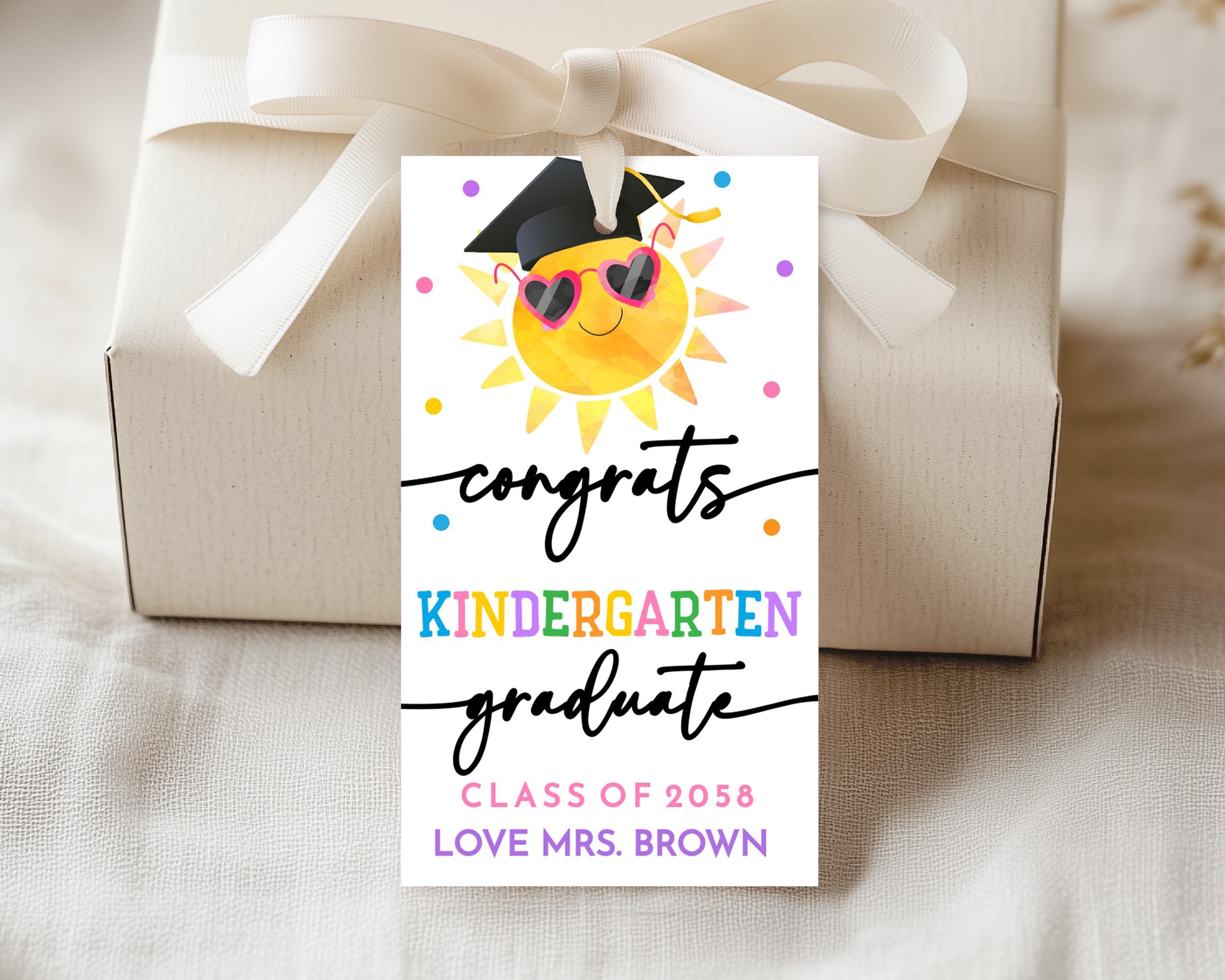 Kindergarten Graduation Gift Tag Congrats Kinder Graduate Favor Tag End ...