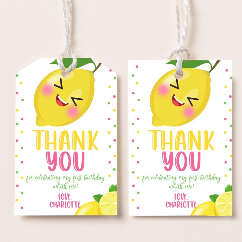 Lemon Theme Favor Tags - Etsy