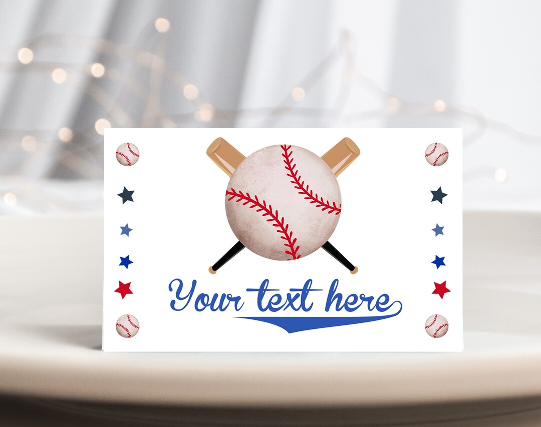 Baseball Baby Shower Food Tents Softball Birthday Food Labels Sports ...